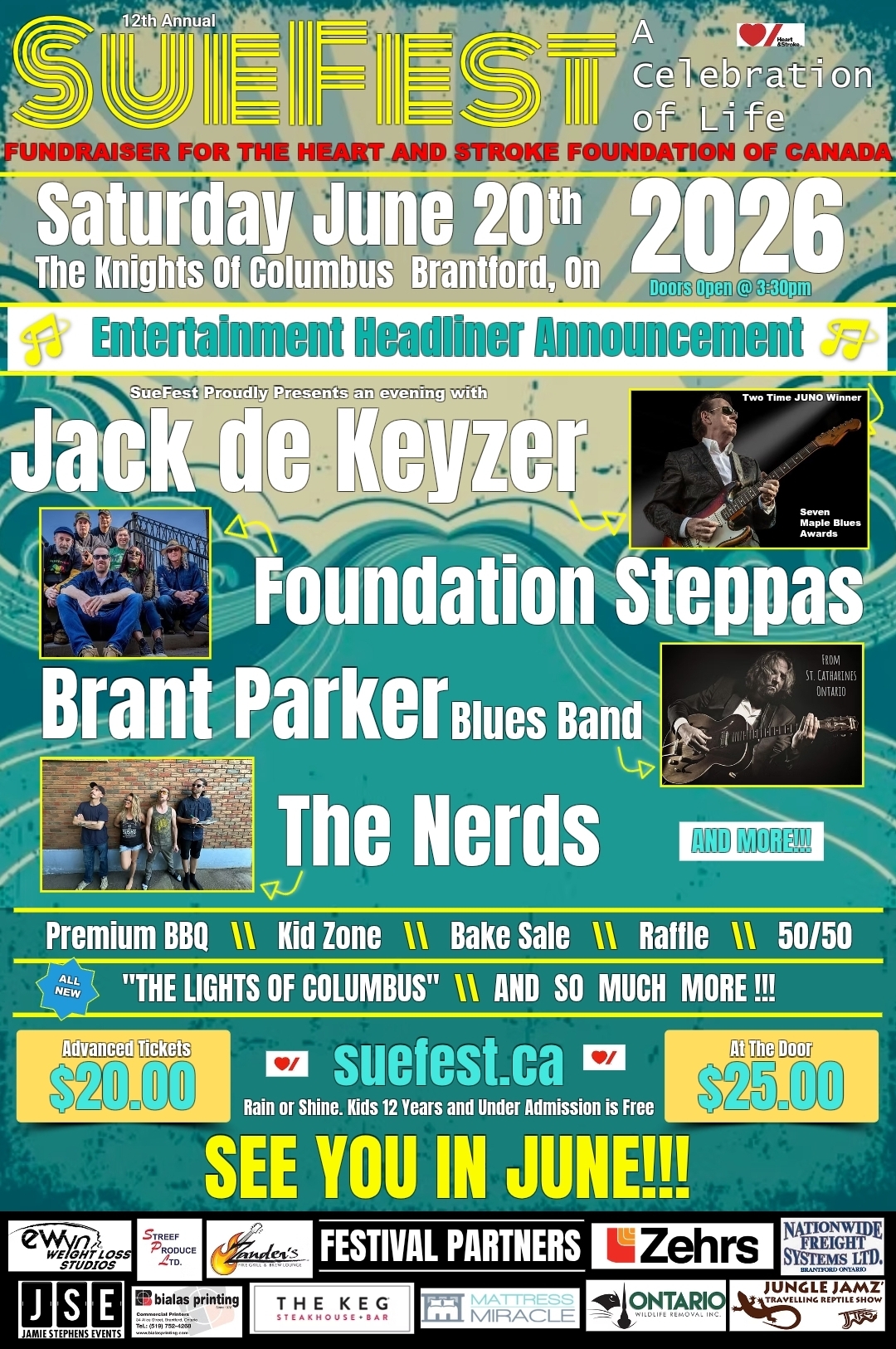 SueFest 2026, Live Music Festival, in support of the Heart and Stroke ...